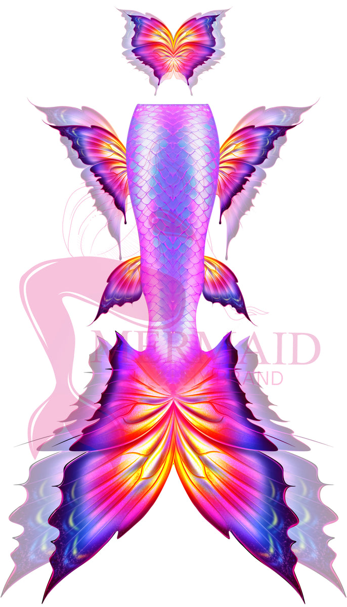Rainbow Butterfly Mermaid Tail – Mertiful